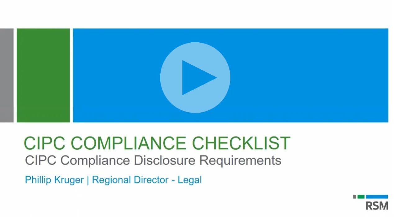 The CIPC Compliance Checklist RSM South Africa The CIPC Compliance The CIPC Compliance Checklist RSM South Africa The CIPC Compliance